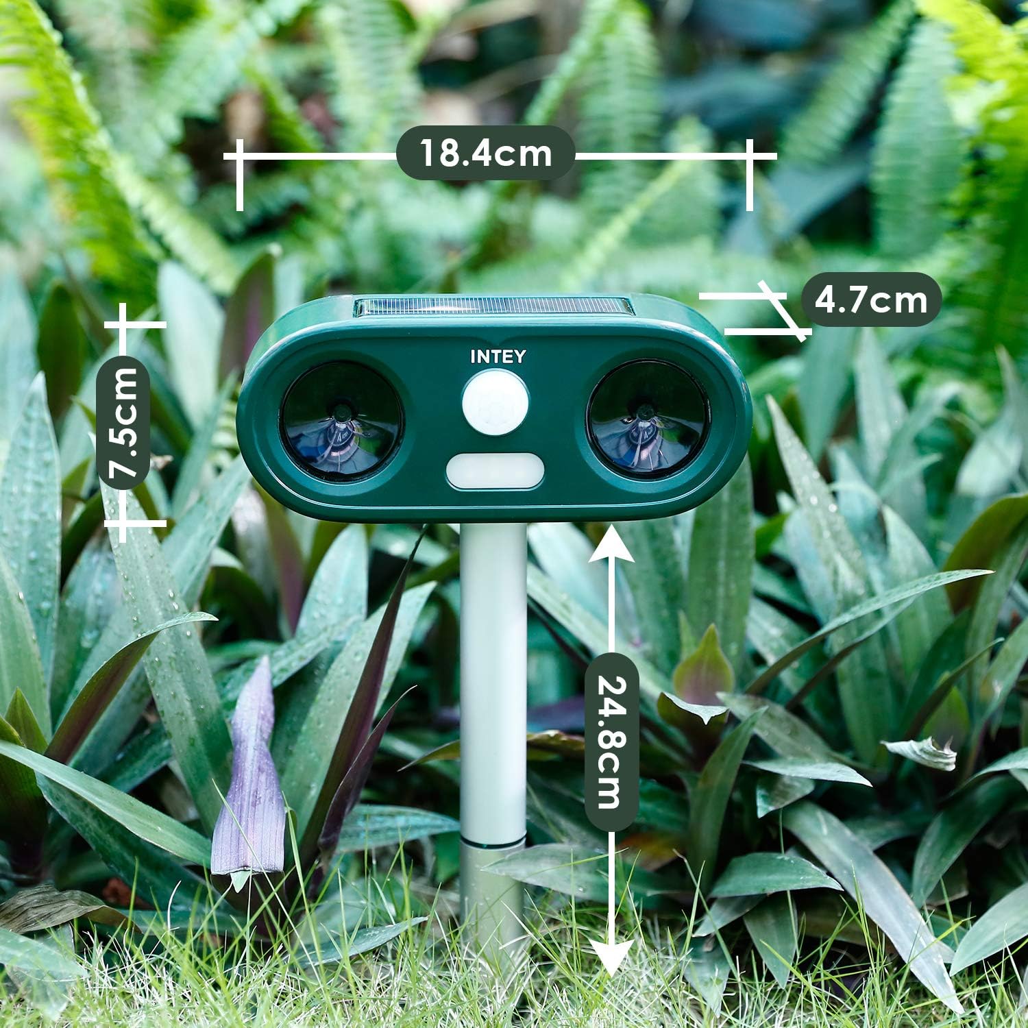 INTEY Cat Repellent Ultrasonic 2PACKS, Outdoor Animal Repeller ...