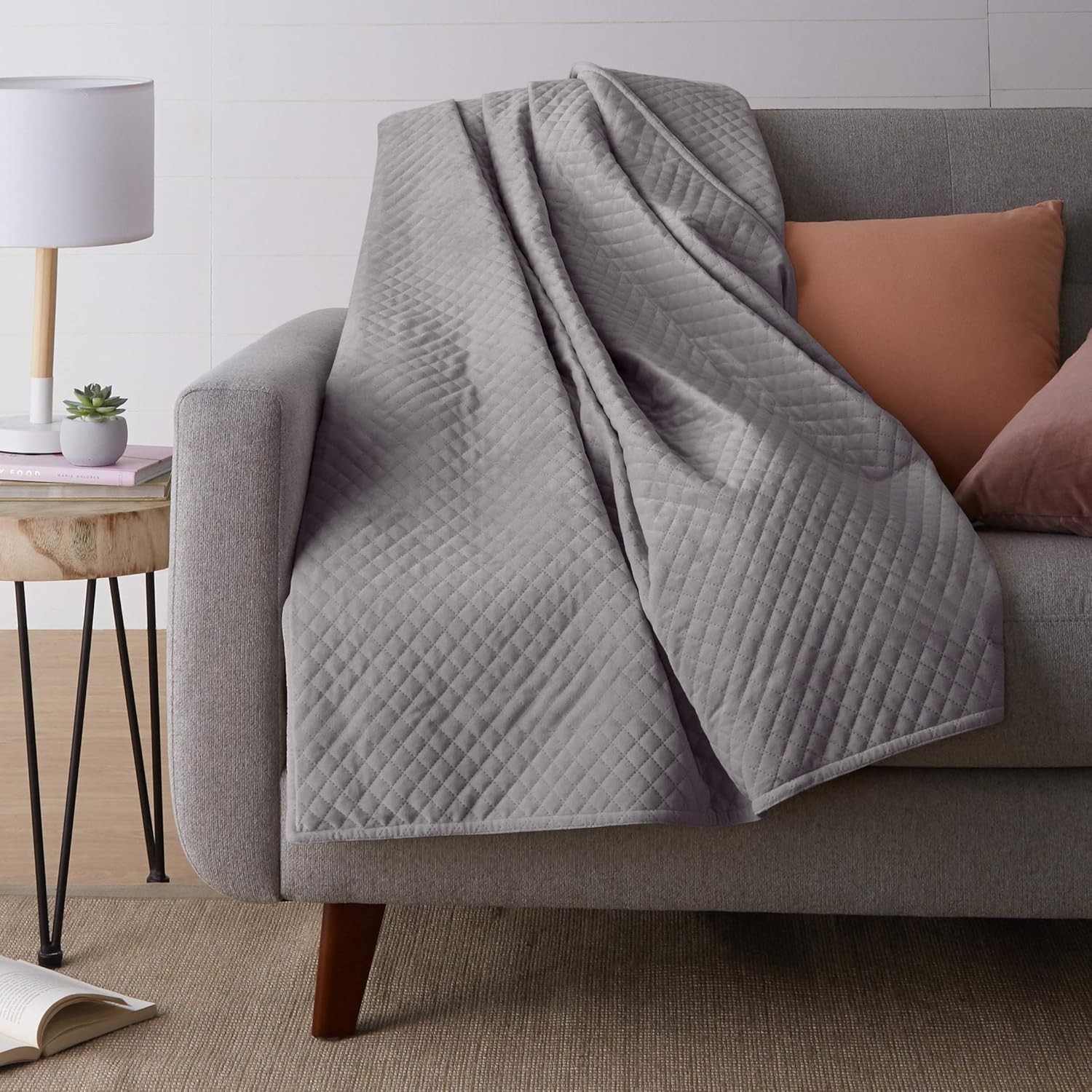 Amazon Amazon Basics Quilted Minky Weighted Blanket Cover 48 X