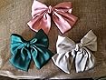 Amazon.com : PIDOUDOU Set of 6 Big Satin Solid 8 Inch Bow Hair Clips ...