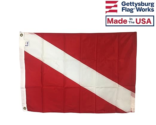 Amazon.com : 20x30" Diver Down (Scuba Skin Diver) Nautical Boat Signal ...