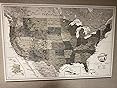 Amazon.com: Push Pin Map United States on Canvas | Personalized Push ...