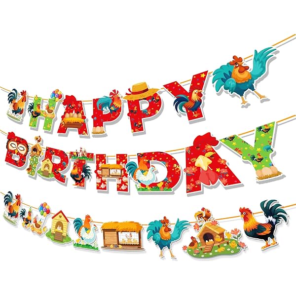 Birthday Party Decorations 30-Piece Chicken Hanging Swirl Decorations ...