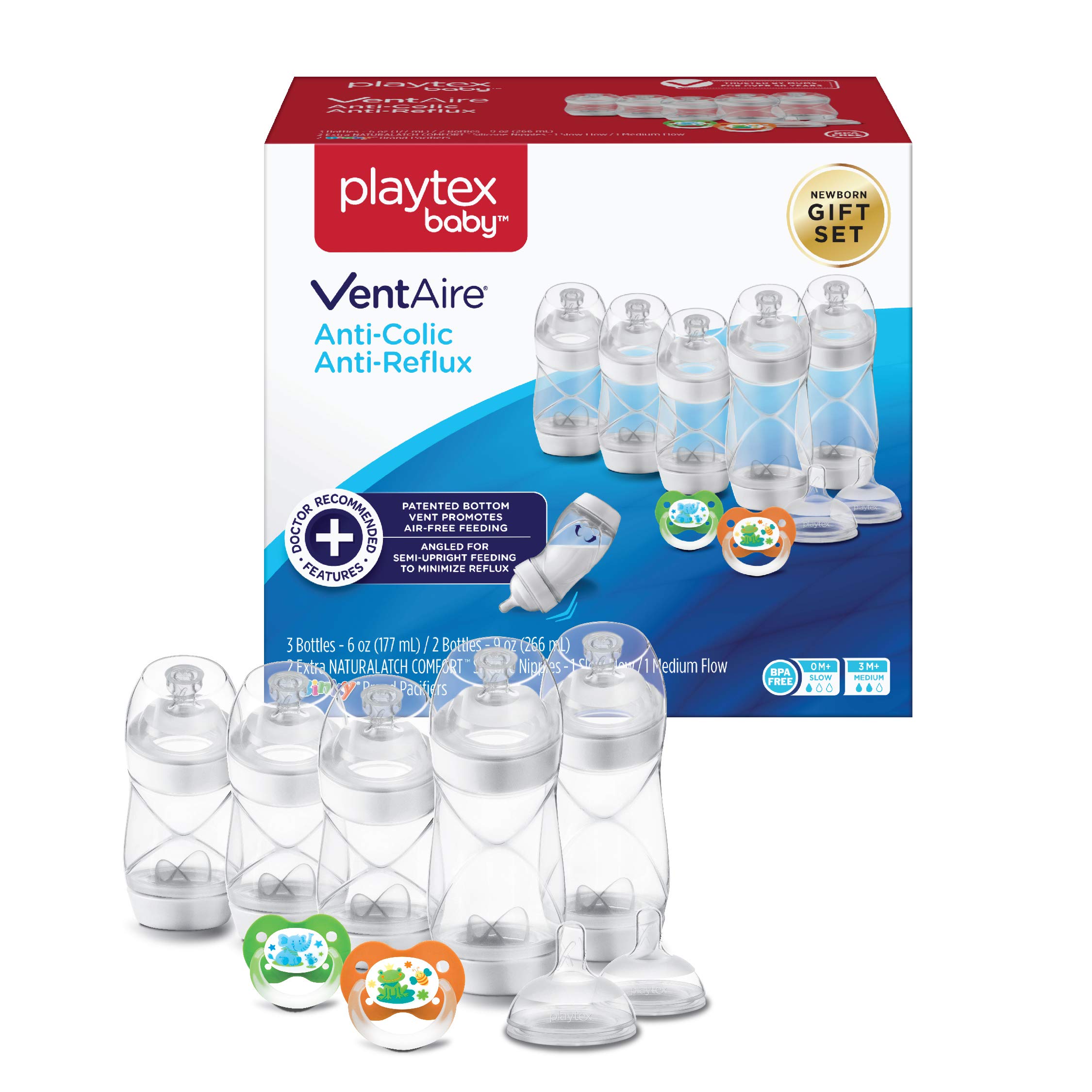 Playtex Baby Ventaire Newborn Gift Set, Includes Anti-Colic Feeding ...