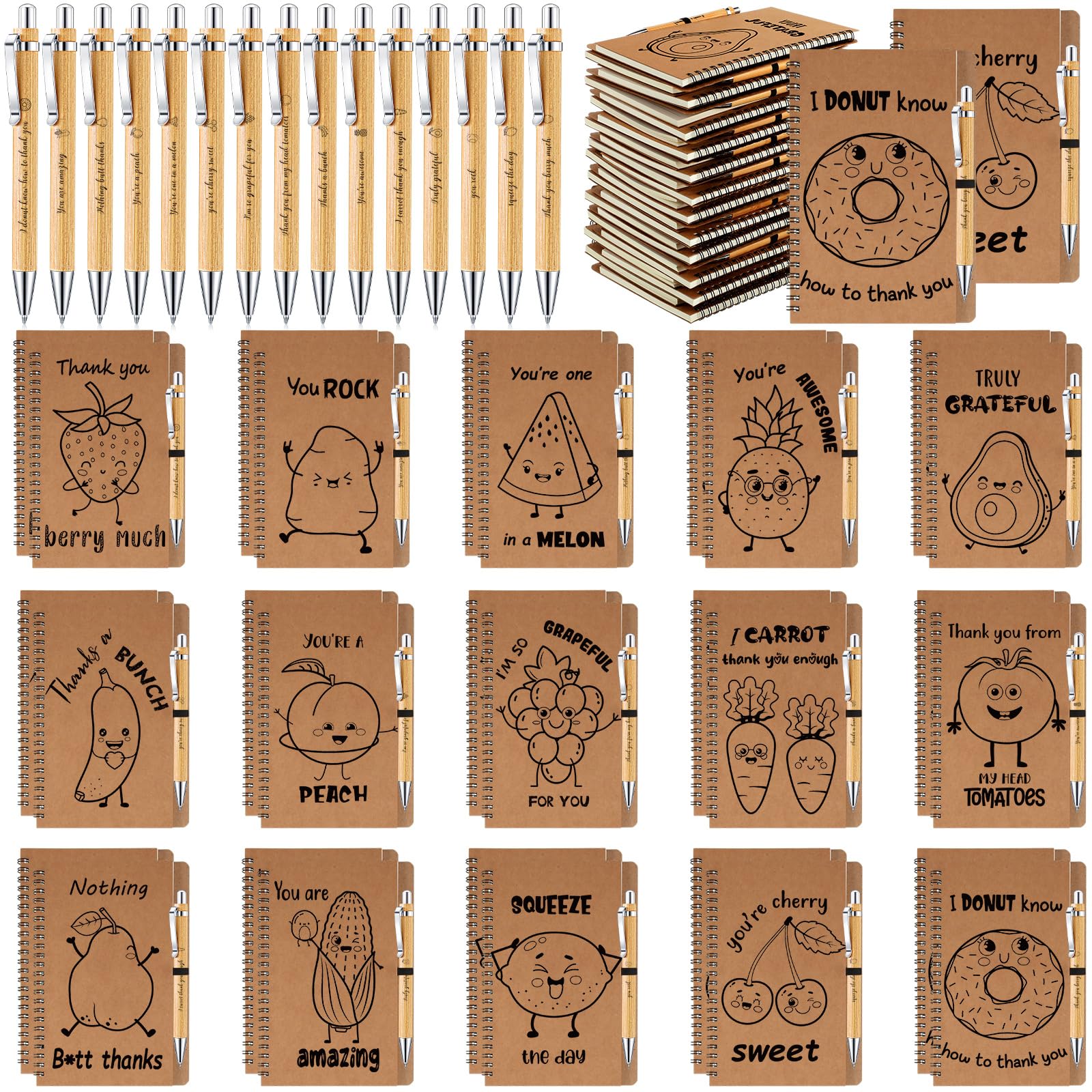 Geyoga 60 Pcs Employee Appreciation Gift Thank You Gifts Spiral Kraft ...