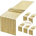 Amazon.com: YUHX 6 Pack Gold Sequin Table Runner, 12" x 72" Glitter Sparkle Gold Table Runner ...