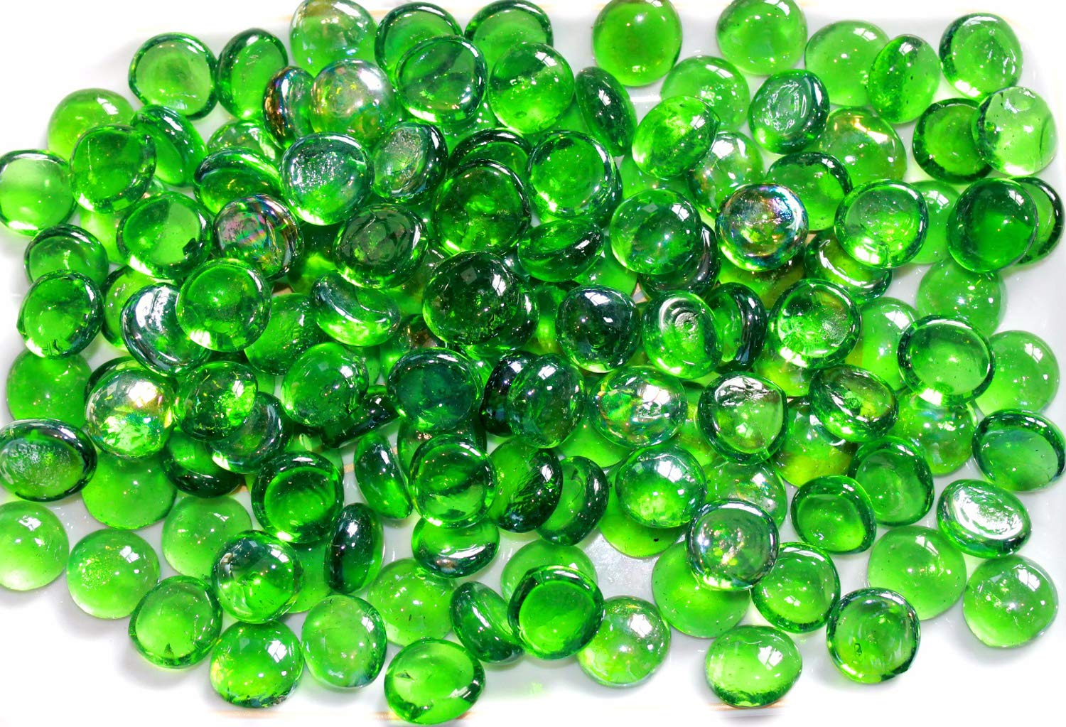 200 Glass Pebbles Nuggets Beads Stones Mosaic Dark Green: Amazon.co.uk ...