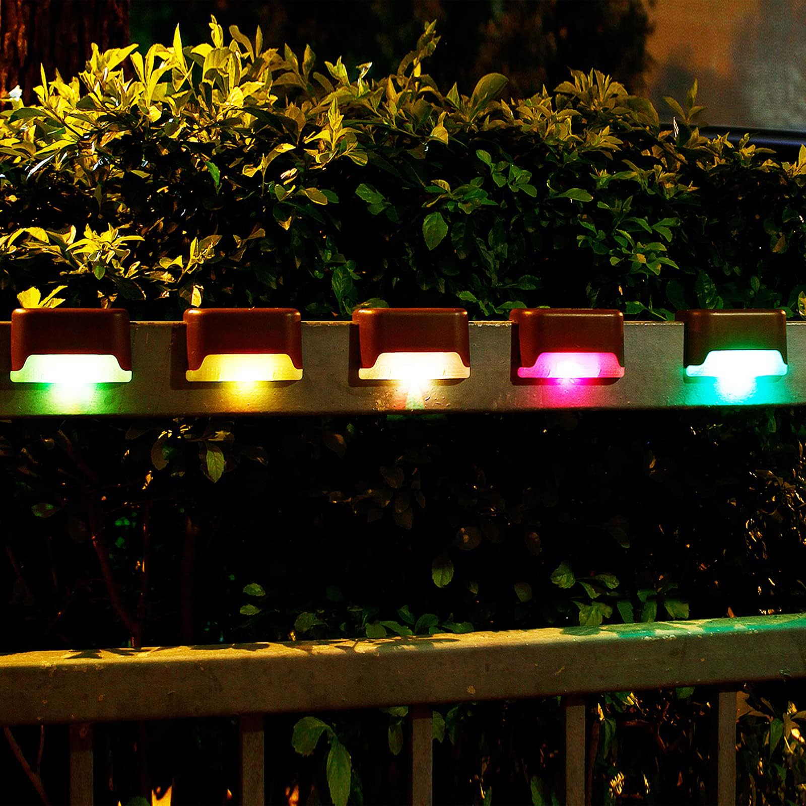 pearlstar 24 Pack Waterproof Led Solar Step Lights,Color Changing Light ...