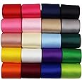 Amazon.com: 1 Inch Wide Solid Color Double Sided Polyester Satin Ribbon ...
