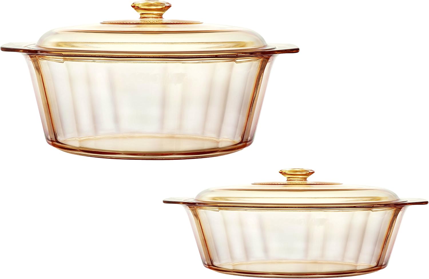 Visions Pyroceram Glass Diamond 4Pc Casserole and Cookpot Pot Set ...