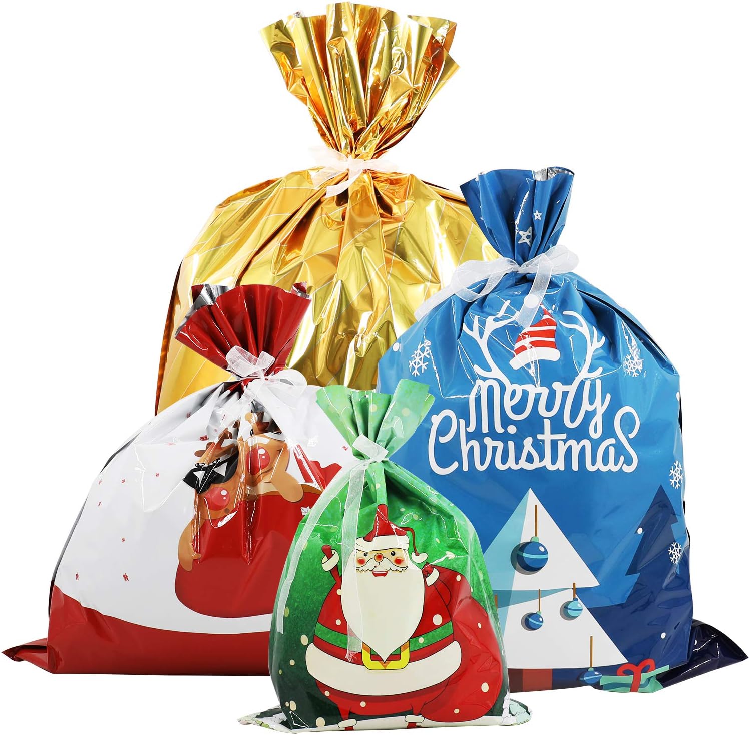 PHYLES Sacs Cadeaux Noël Lot de 20 Grands Sacs Emballage Cadeaux, Sac d ...