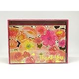 Amazon.com : Punch Studio Blue Peacock Gold Foil Embellished Note Cards ...