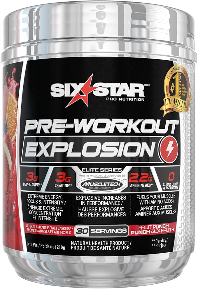 Six Star Explosion Pre Workout, Powerful Pre Workout Powder with ...