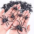 Amazon.com: JIALWEN 60 Pieces Realistic Plastic Spiders Black Fake ...