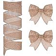 Amazon.com: VGOODALL Burlap Wired Edge Ribbon, 2 Inch x 12 Yards ...