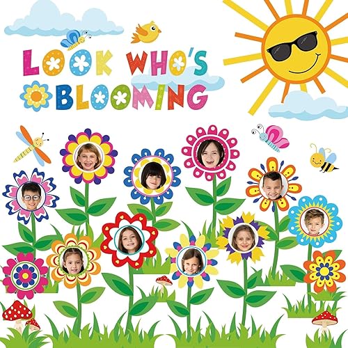 88Pcs Spring Flower Bulletin Board Decorations Set Look Who’s Blooming ...