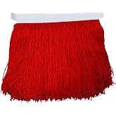 Amazon.com: Dortrue 10 Yards of 8" Dark Red Fringe Trim Tassel Sewing ...