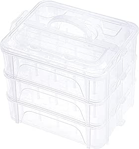 Amazon.com: New brothread 3 Layers Stackable Clear Storage Box ...