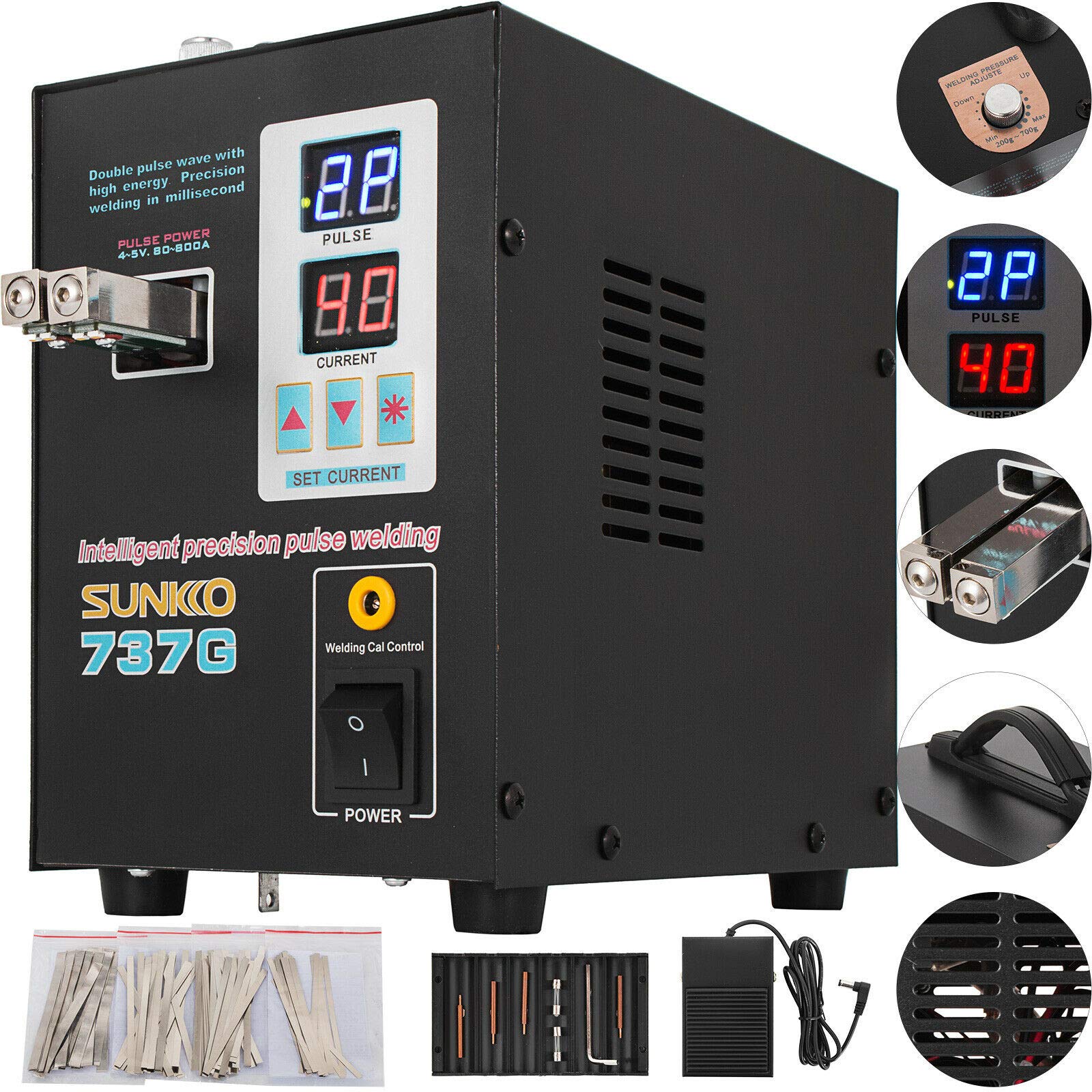 Buy Hopopular 220V Professional Spot Welding Machine 1.5KW LED Portable ...