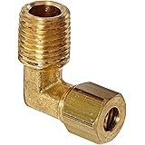 Anderson Metals 50069 Brass Compression Tube Fitting, 90 Degree Elbow, 5/8" Tube OD x 1/2" NPT ...