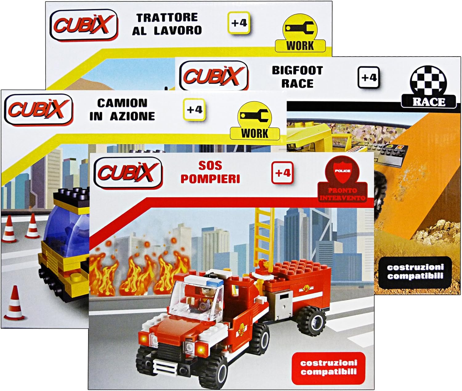 Globo Toys Globo – 37690 6 Assorted Cubix Vehicles Construction Set ...