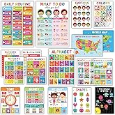 Amazon.com: 32 Set Educational Posters for toddlers And Kids - Alphabet ...