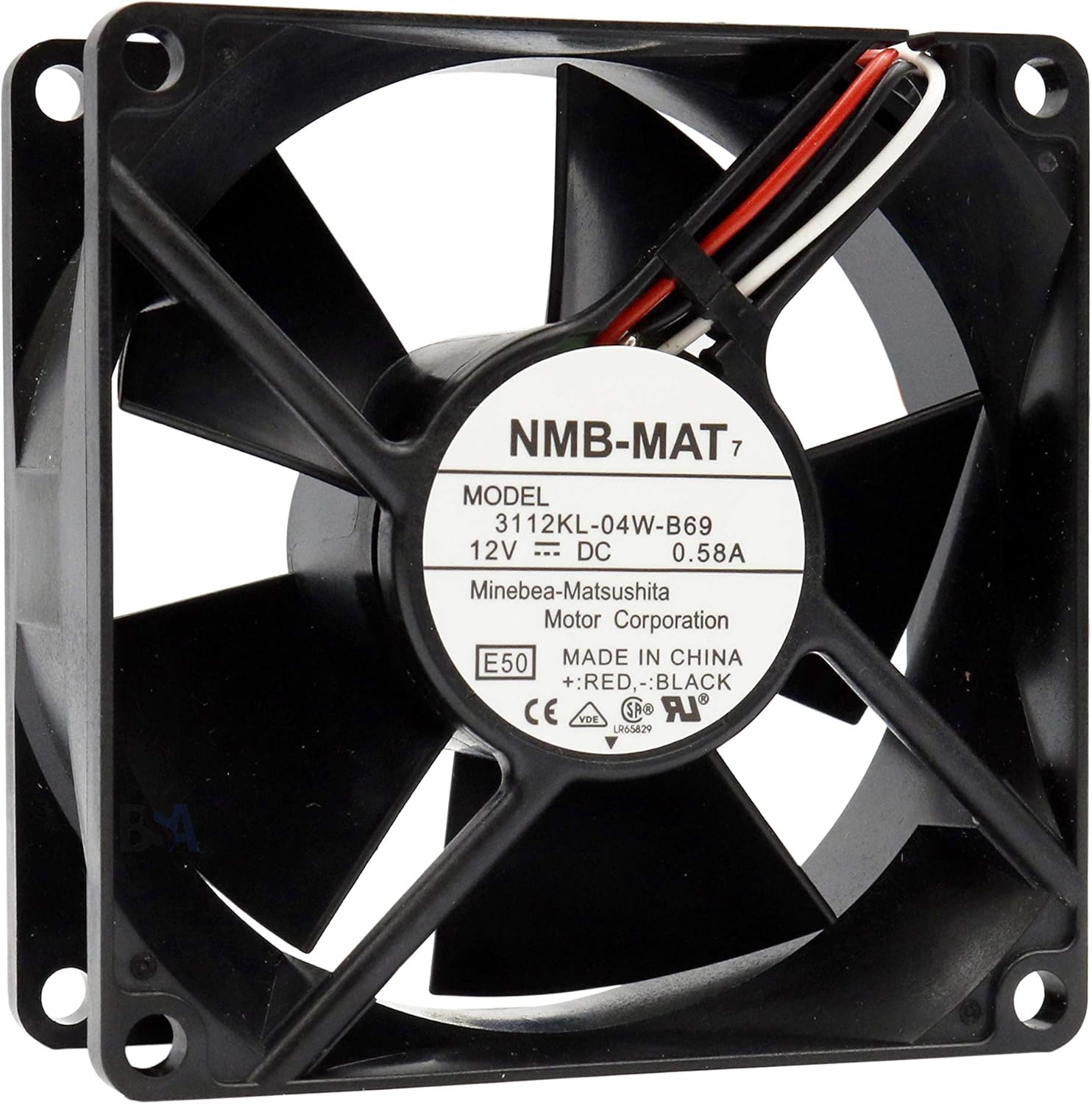 NMB Fan 80mm 80x80x32 3112KL-04W-B69 12V DC 0.58A 7W Air Fan 80mm 8 cm ...