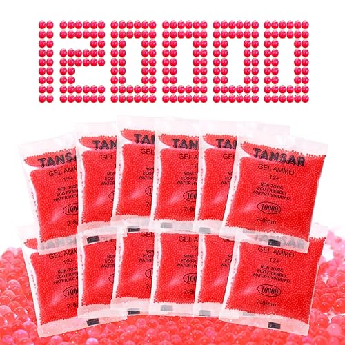 TANSAR Gel Ball Blaster Ammo Splat Orby Gun Refill(7-8 mm,12 Packs ...