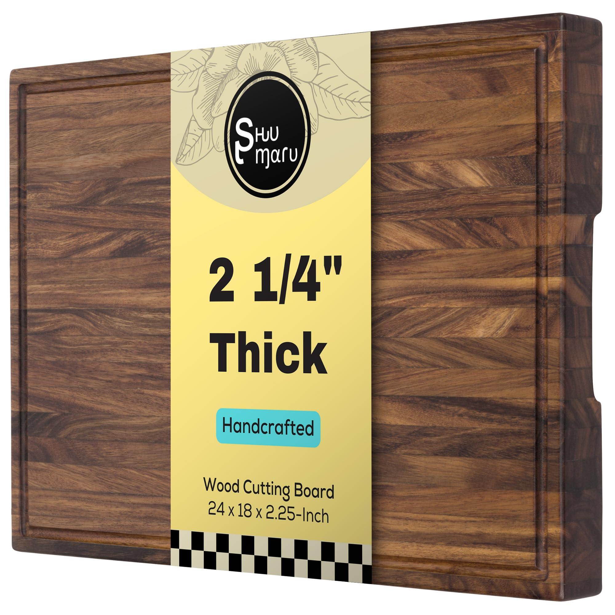 Shumaru 2.25-Inch Thick Butcher Block Cutting Board – 24"x18" Made of ...