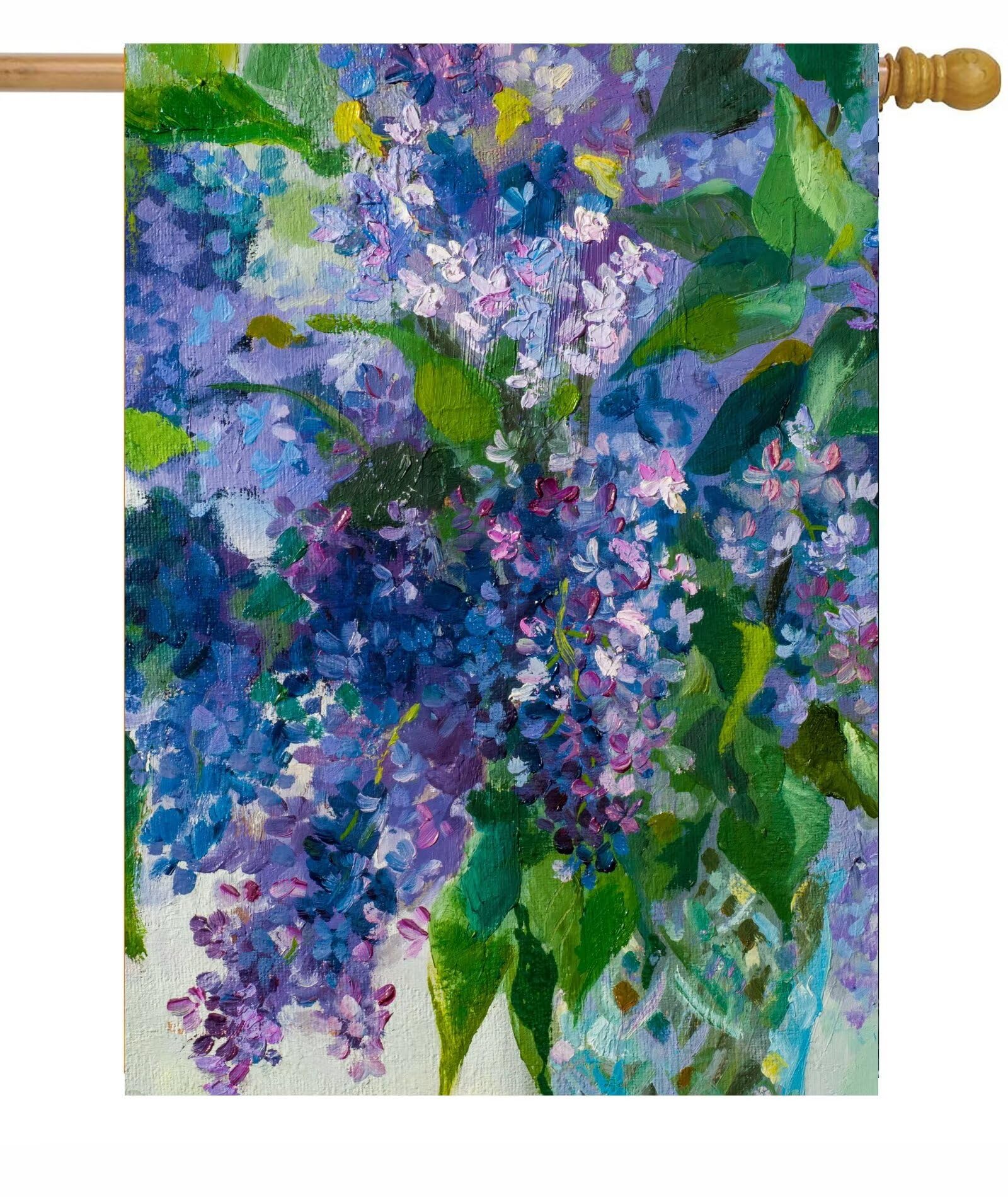 Pickako Watercolor Abstract Purple Lilac and Jasmine Flowers Spring ...
