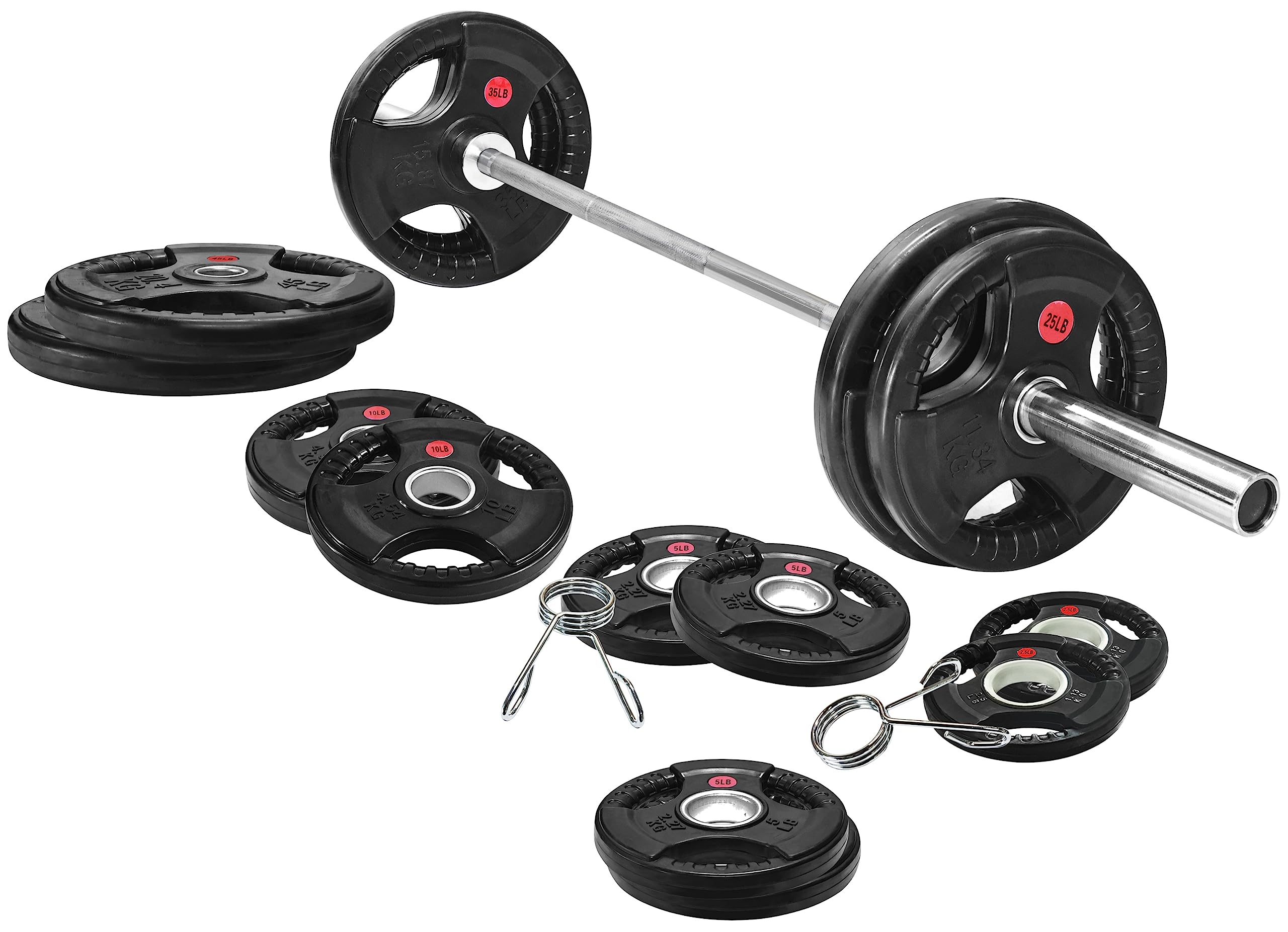 Weight Plates Olympic 25LB Pair - Rubber Coated Cast Iron For Strength ...