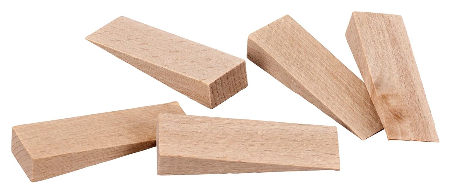 haggiy Hardwood Wedges - Chocks Made of Natural Beech (LxWxH) 80 x 25 x ...