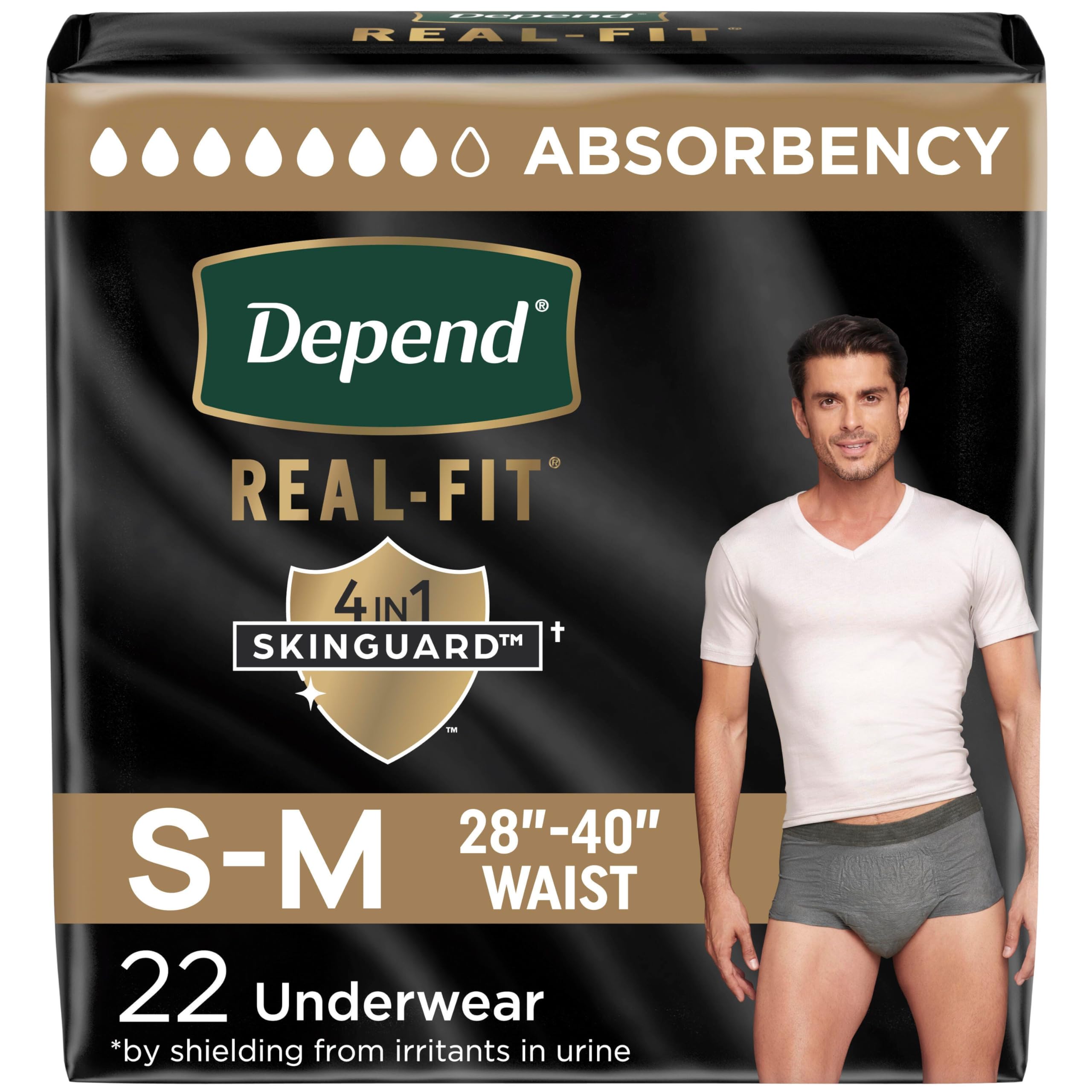 Depend Real Fit Adult Diapers, Incontinence Underwear for Men ...