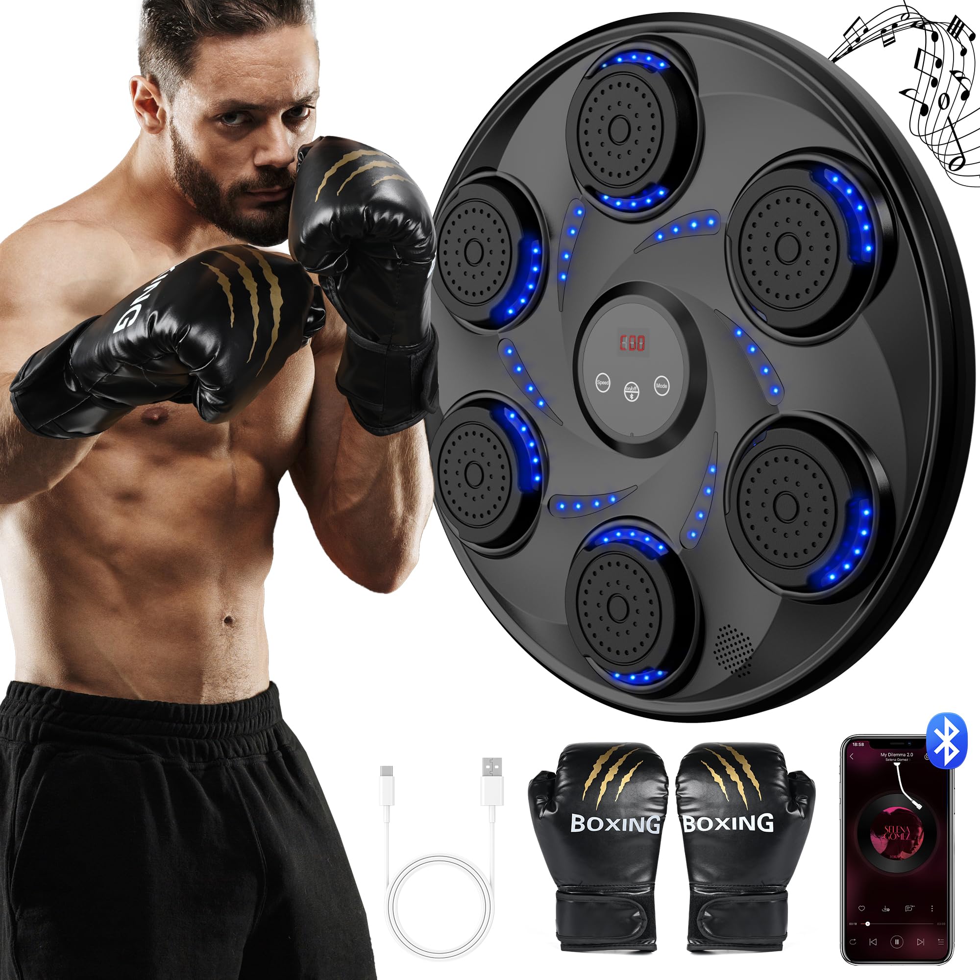 Mua Music Boxing Machine with Boxing Gloves, Bluetooth Boxing Equipment ...