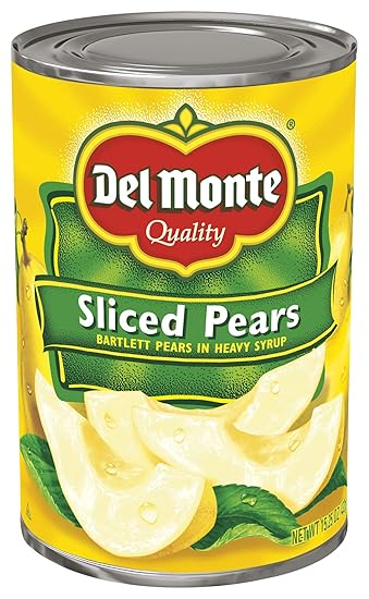 Amazon.com : Del Monte Canned Bartlett Sliced Pears in Heavy Syrup, 15. ...