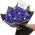 Amazon.com: Waipfaru Blue Glitter Roses Bouquet, DIY Fake Flowers Bouquet, Everlasting Shiny ...