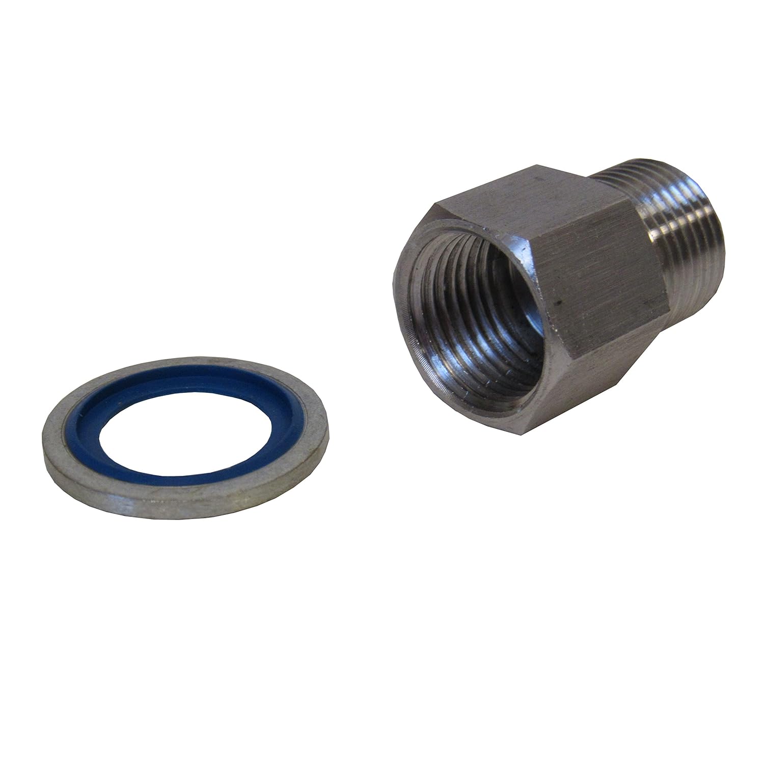 Hydraulic Fitting 1/4 MALE BSPP X 1/4 FEMALE NPT COMES W/ WASHER & O ...