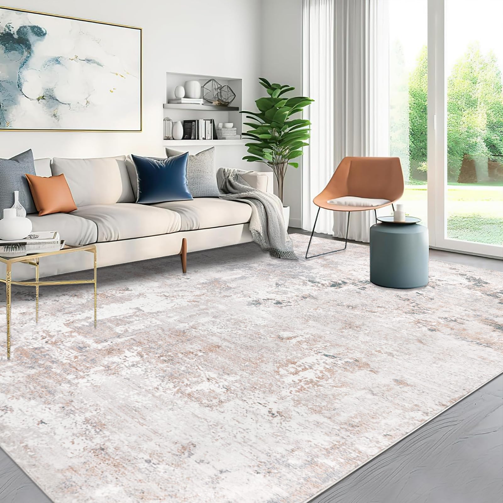 famibay Rugs for Living Room 8x10 Washable Rug Modern Dining Room Rug ...