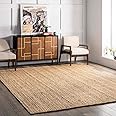 Amazon.com: nuLOOM Raleigh Hand Woven Wool Area Rug, 8' x 10', Natural ...