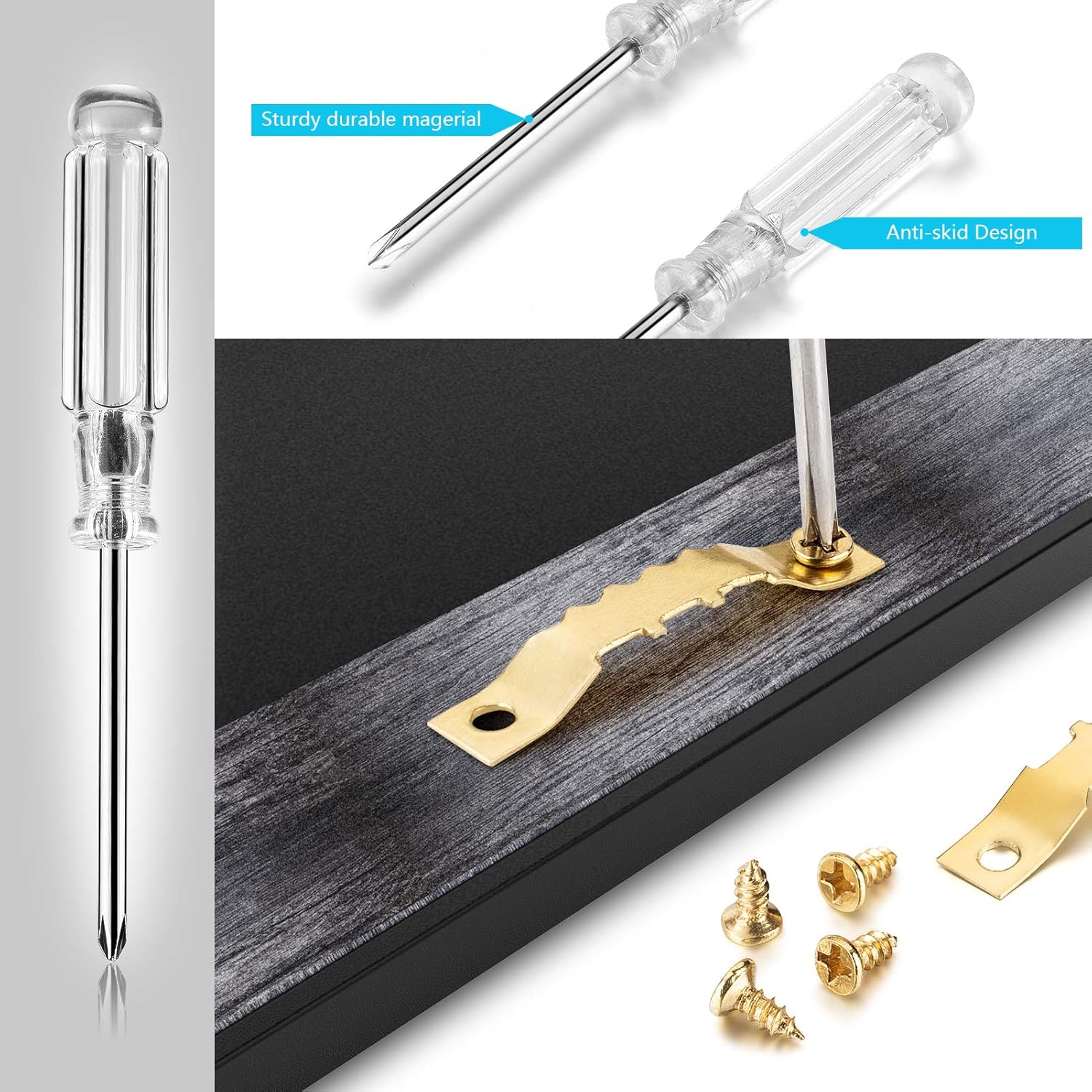 YHYZ Sawtooth Picture Frame Hangers Set with Screws (Gold), Sawtooth ...