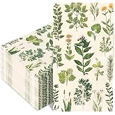 Amazon.com: JarThenaAMCS 100Pcs Herbs Botanical Paper Napkins Black ...