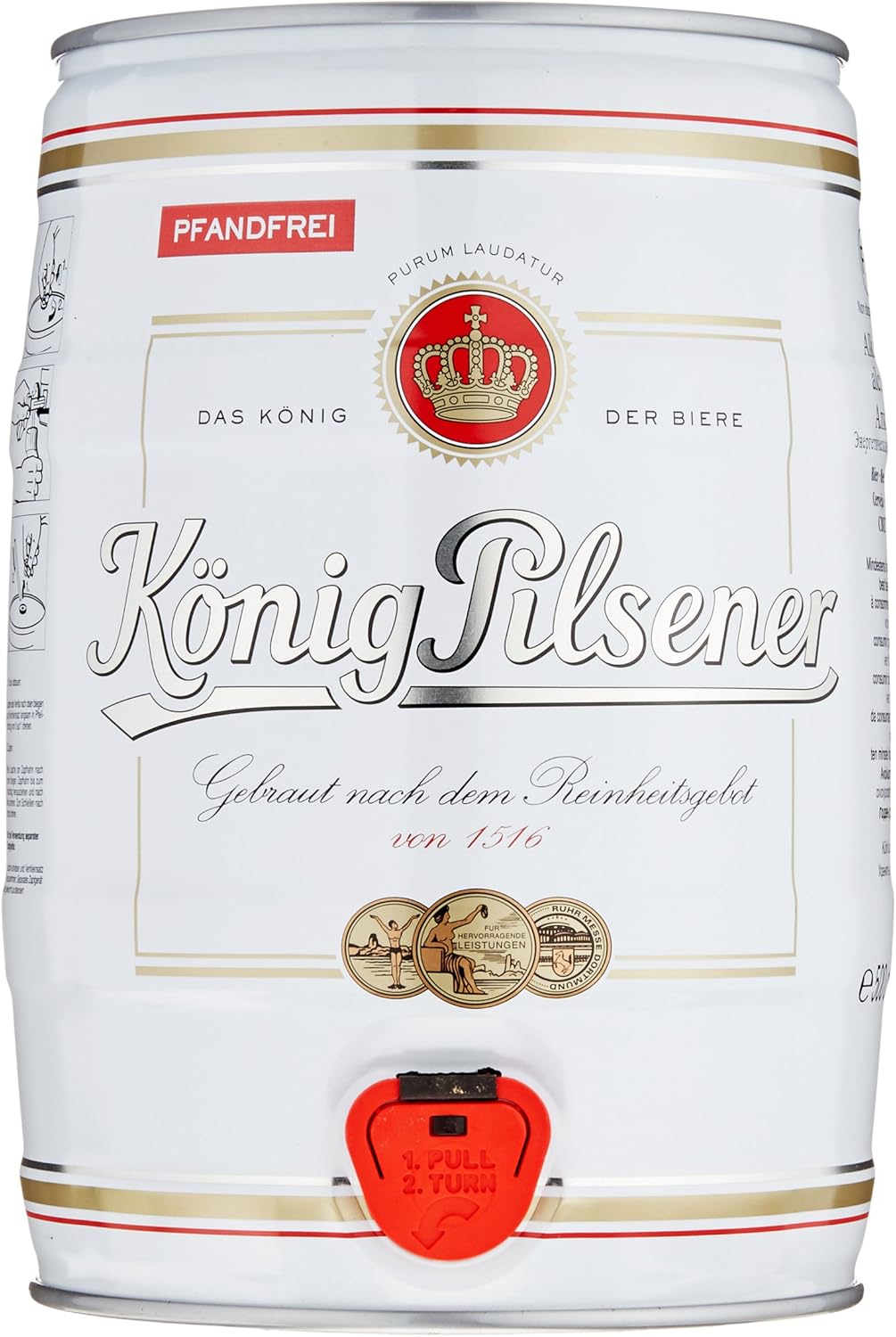 König Pilsener Partyfass Pils (1 x 5 l): Amazon.de: Bier, Wein ...