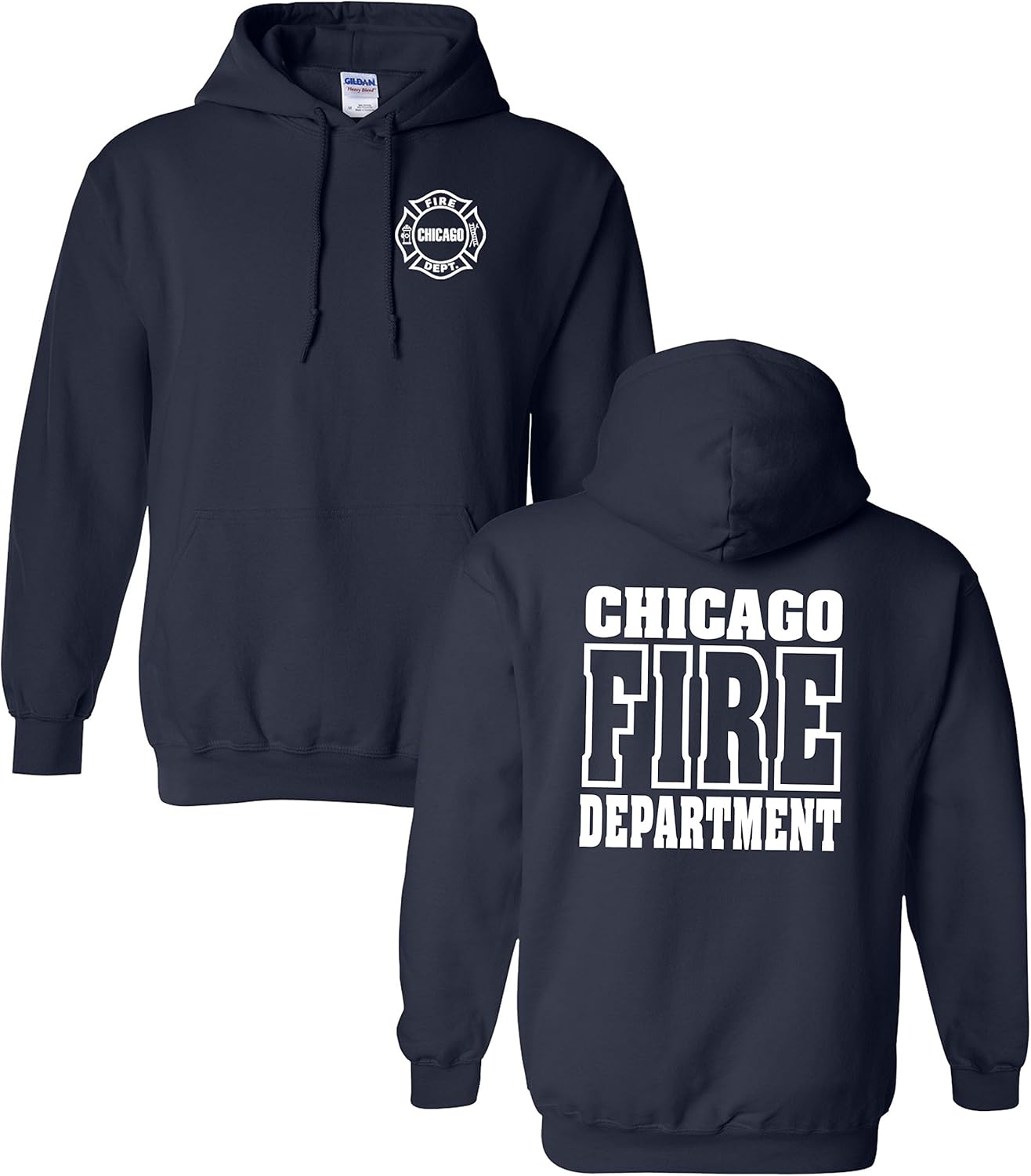 Amazon.com: Chicago Fire Department 2-Sided Pullover Job Hoodie As Seen ...