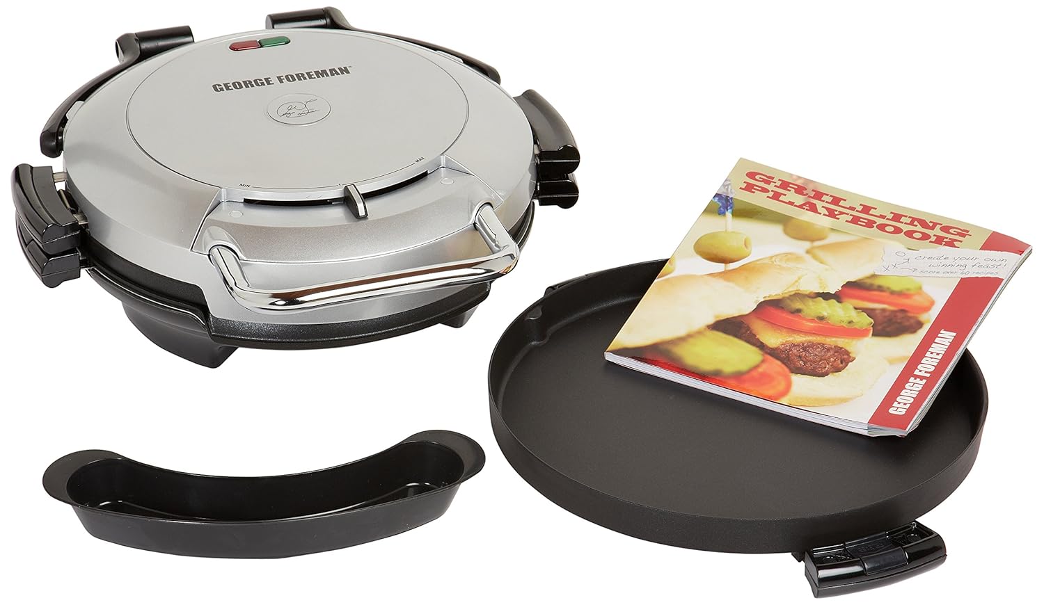 the George Foreman GRP0720PQ 360 Grill with 2-Removable Grill Plates ...