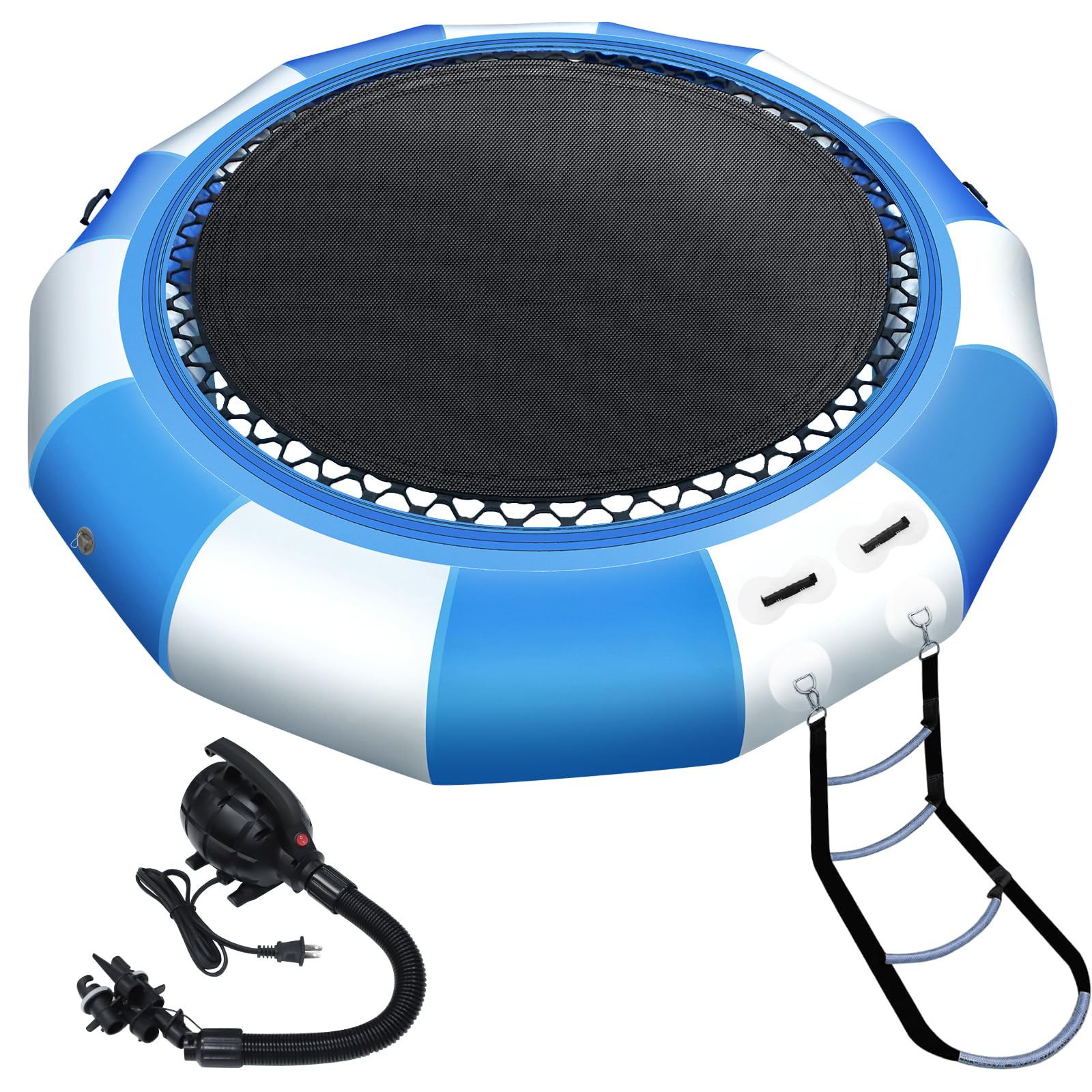 GYUEM Water Trampoline, 12ft Floating Lake Trampoline with Electric ...