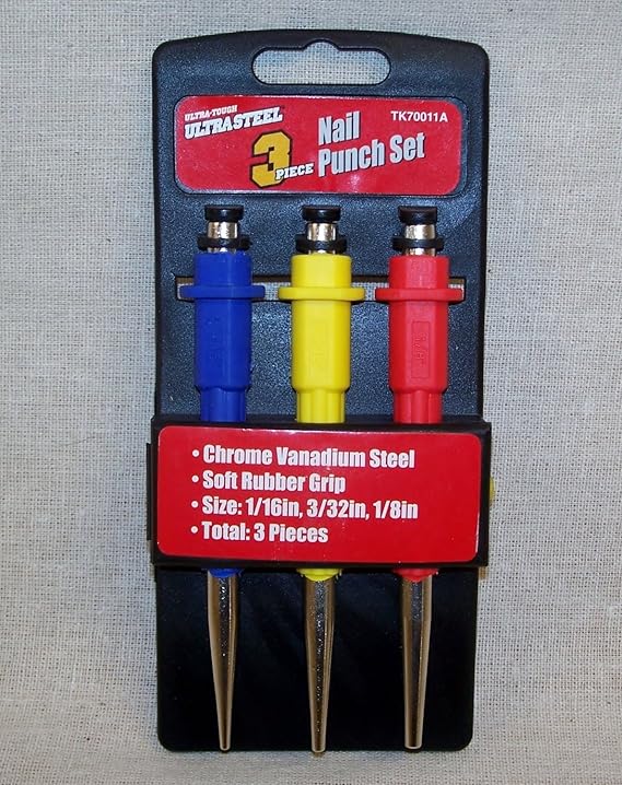 Ultra-Tough 3-Piece Carpenter'S Nail Punch Set.: Amazon.co.uk: DIY & Tools