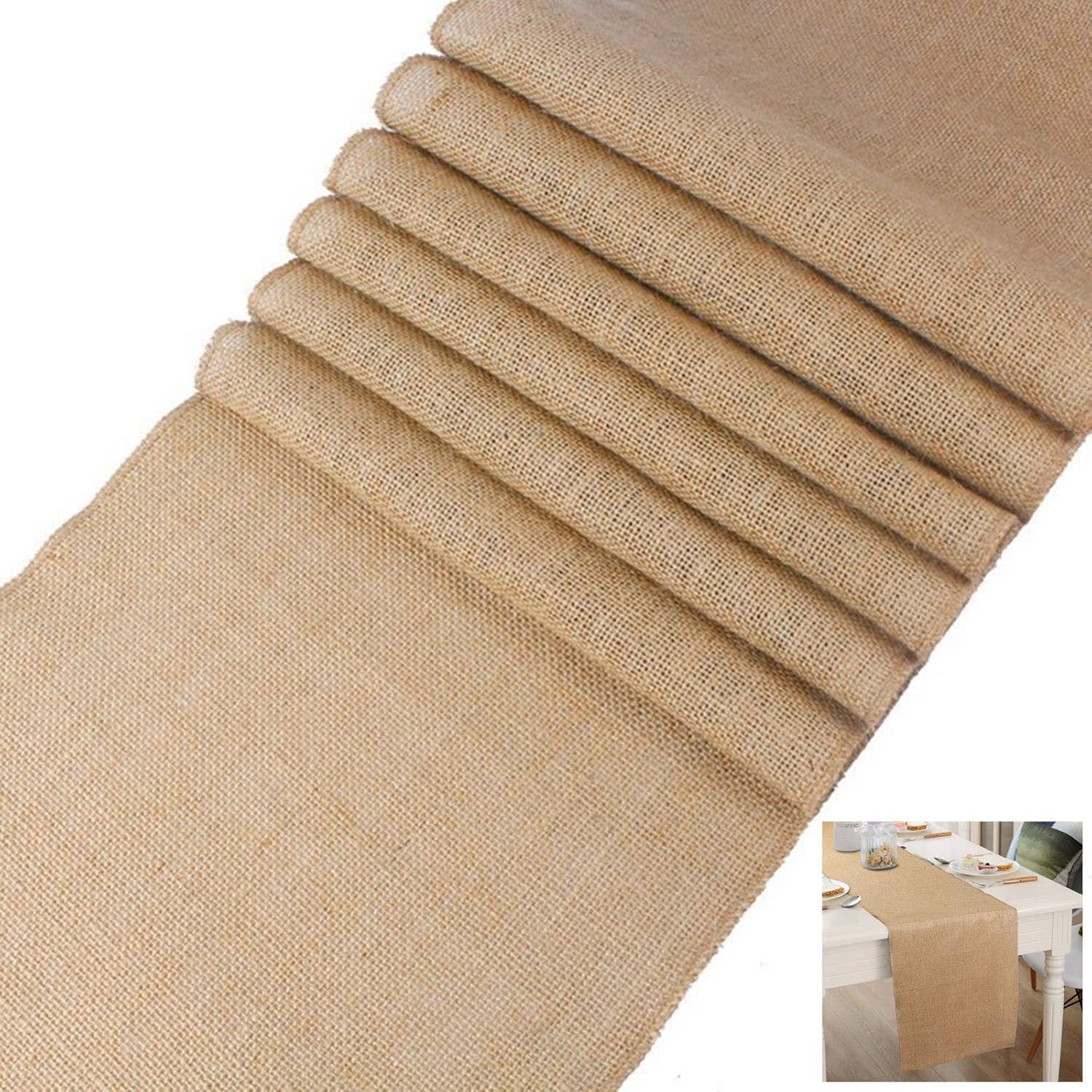 Ruban de Jute Chemins de Table Marron Nature Largeur Chemin de Table en ...