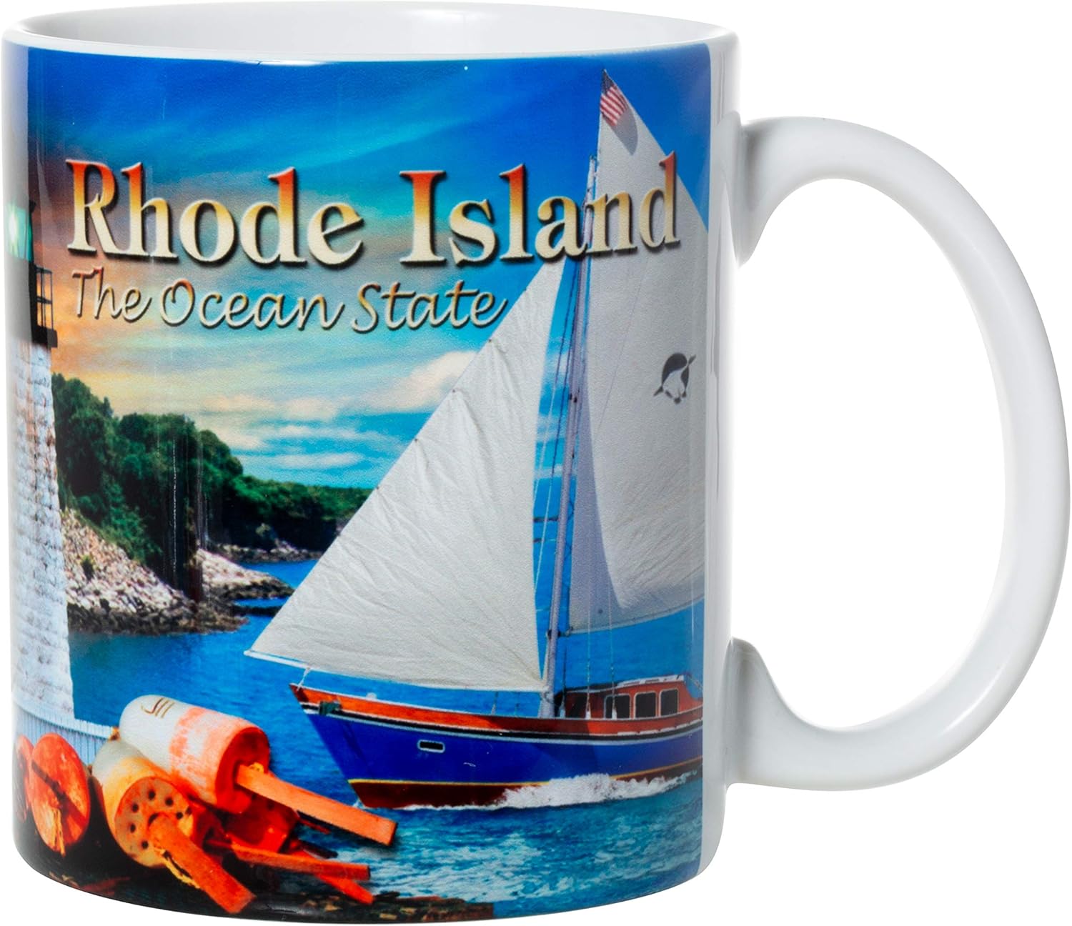 Amazon.com | Rhode Island The Ocean State Souvenir 11oz Coffee Mug ...