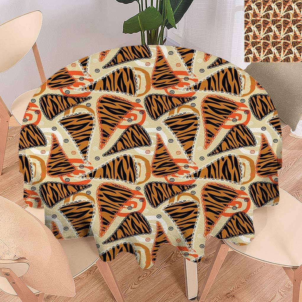 Amazon.com: Greatdecor African Round Tablecloths, Tiger Skin Pattern in ...