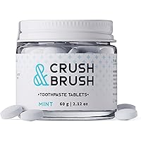 Amazon.com: Crush & Brush Toothpaste Tablets-Mint Charcoal Glass JAR ...