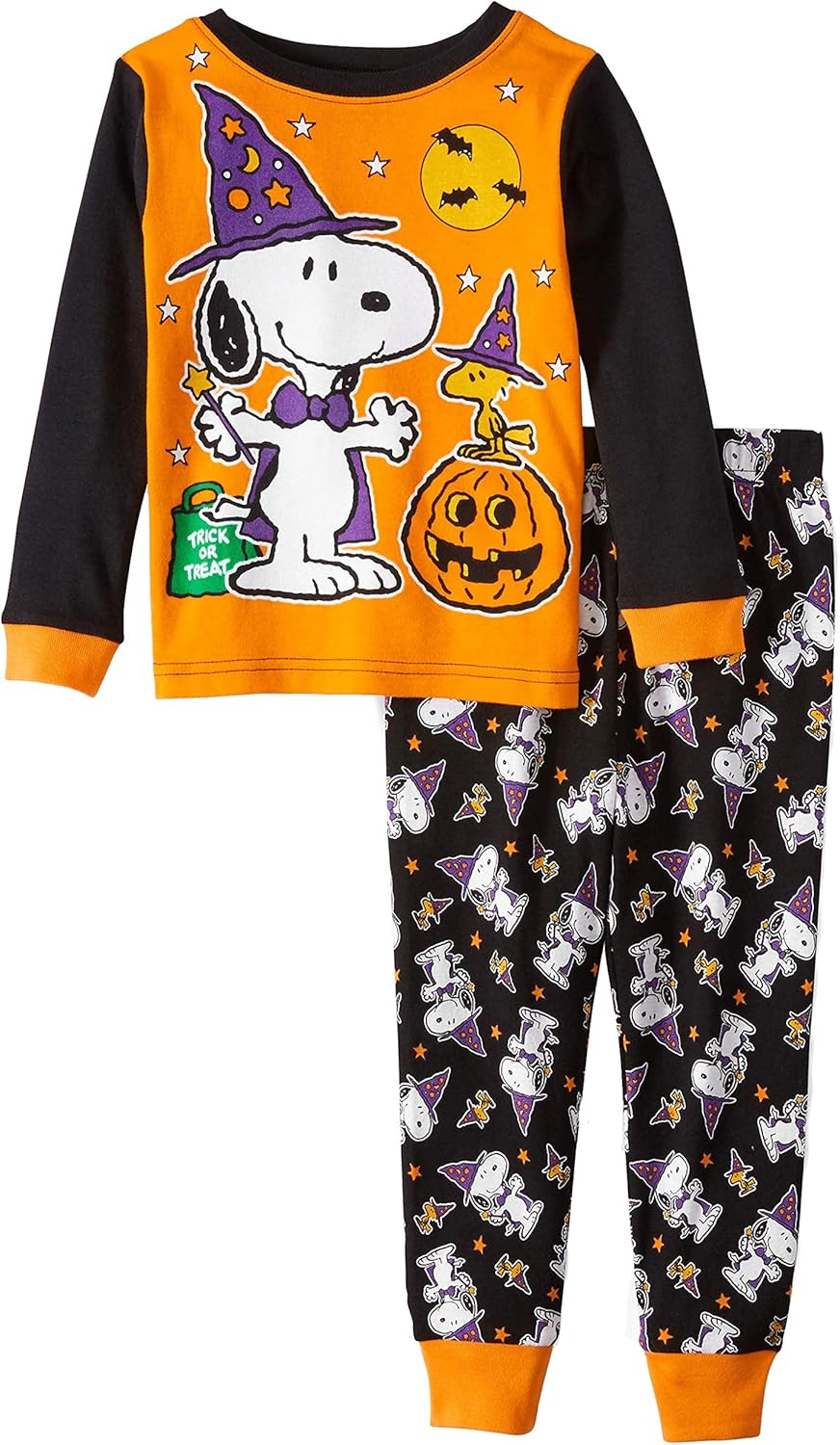 Amazon.com: Peanuts Snoopy Little Boys Toddler Halloween Pajama Set ...